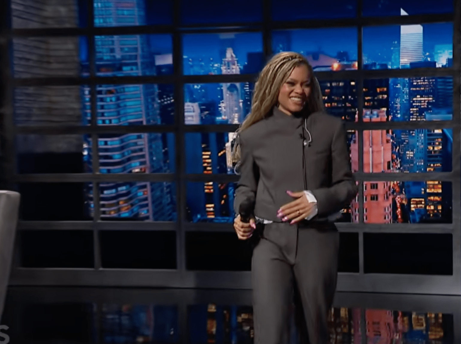 Jon Stewart surprises Stephen Colbert with a serenade from Andra Day