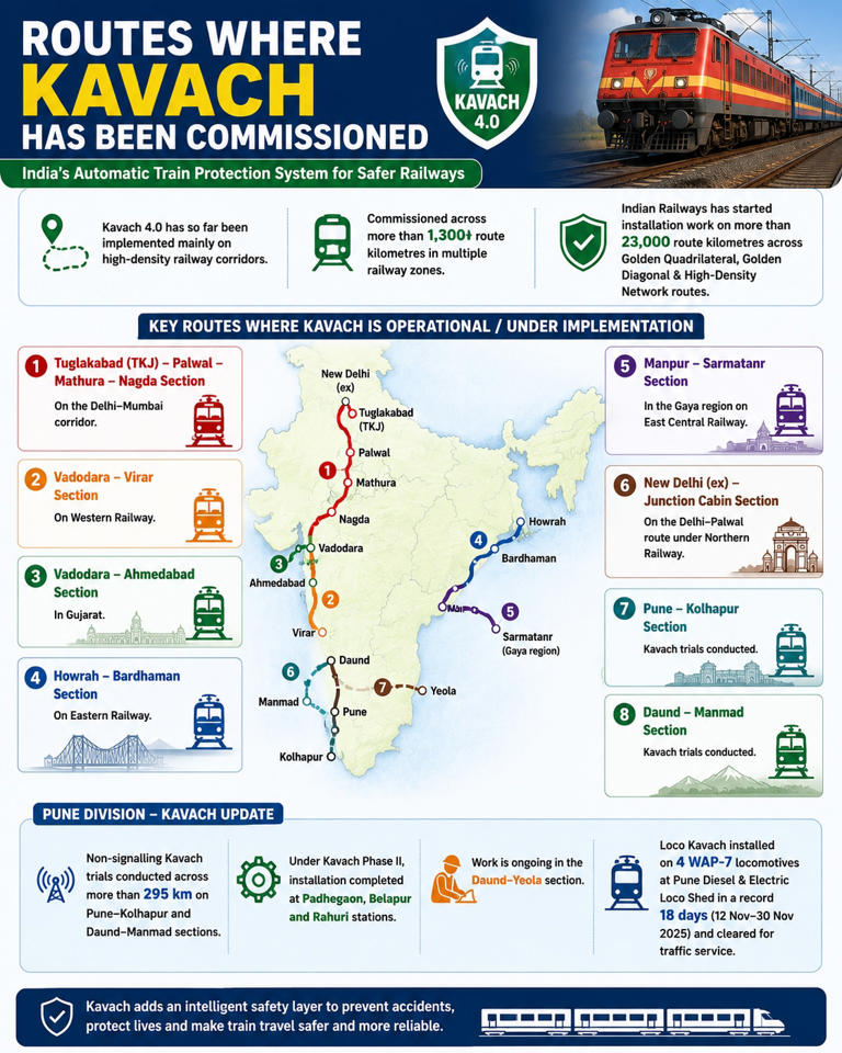 How Kavach, deployed by Indian Railways, prevents train accidents ...