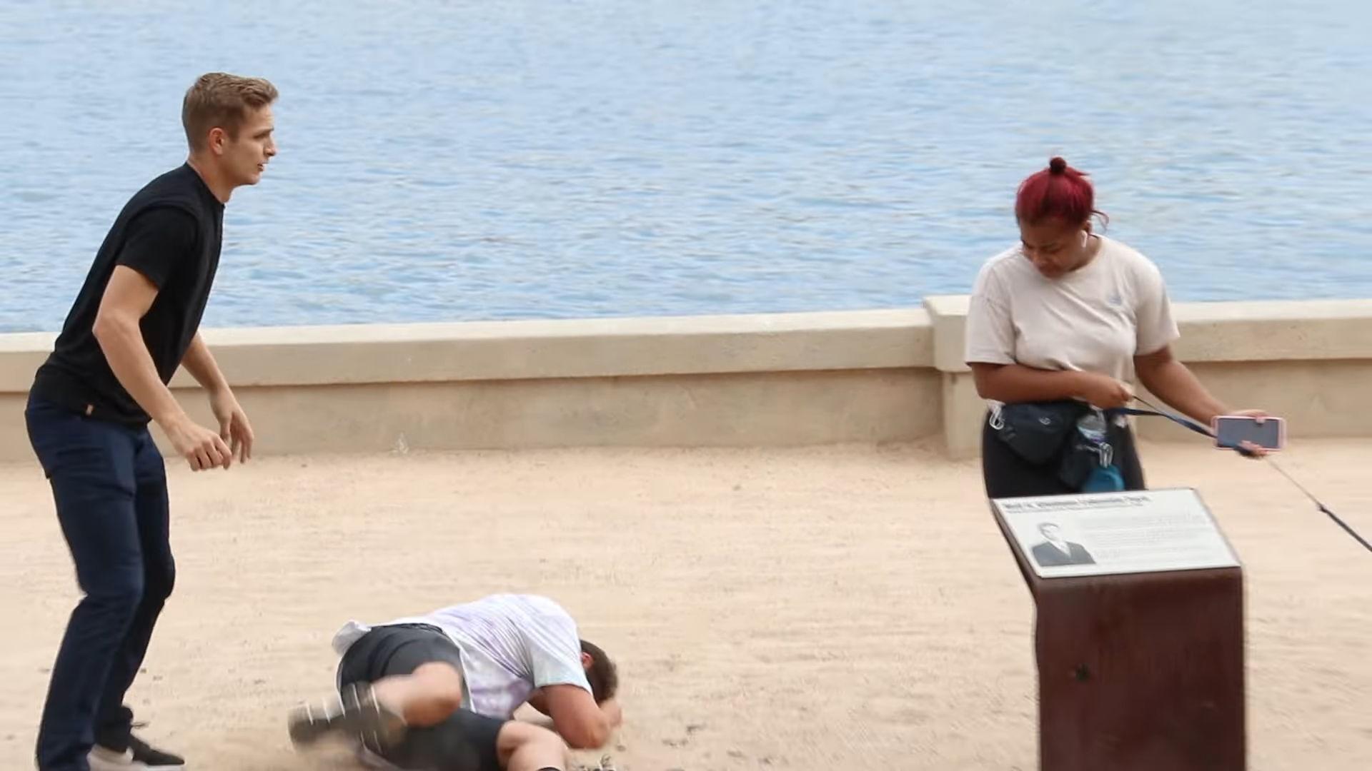 After trying to talk to girls he suddenly got knocked out
