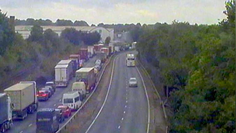 Vehicle fire closes part of A14 in Suffolk
