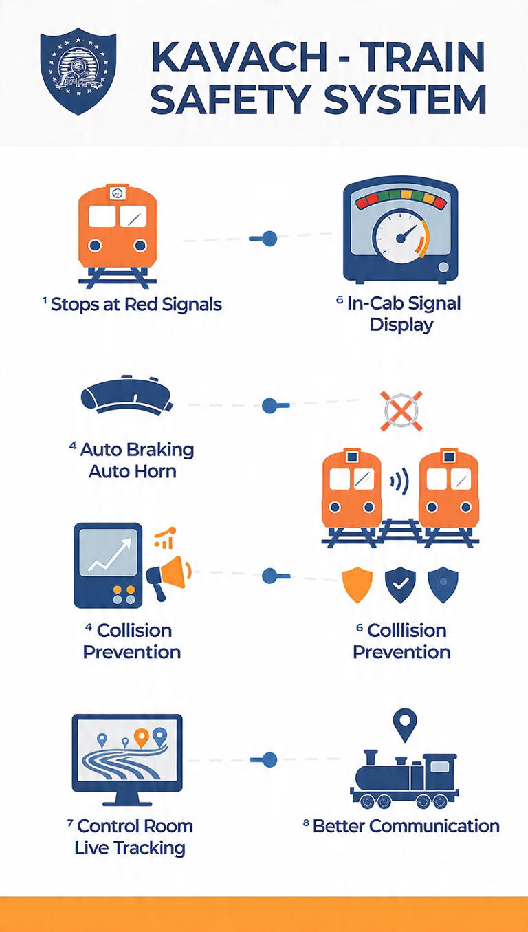 How Kavach, deployed by Indian Railways, prevents train accidents ...