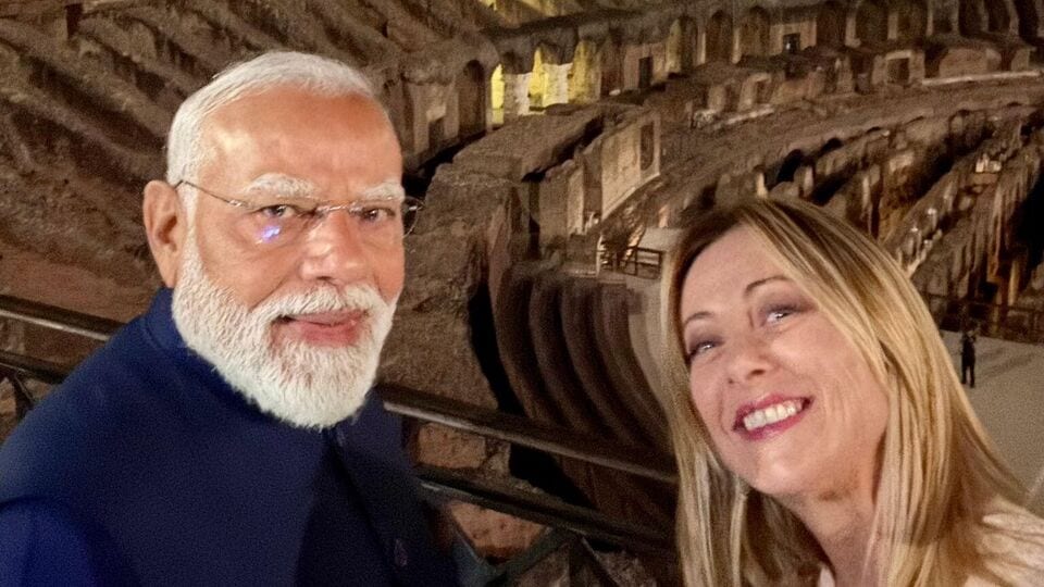 Giorgia Meloni shares Colosseum photo with 'friend' Modi as PM arrives ...