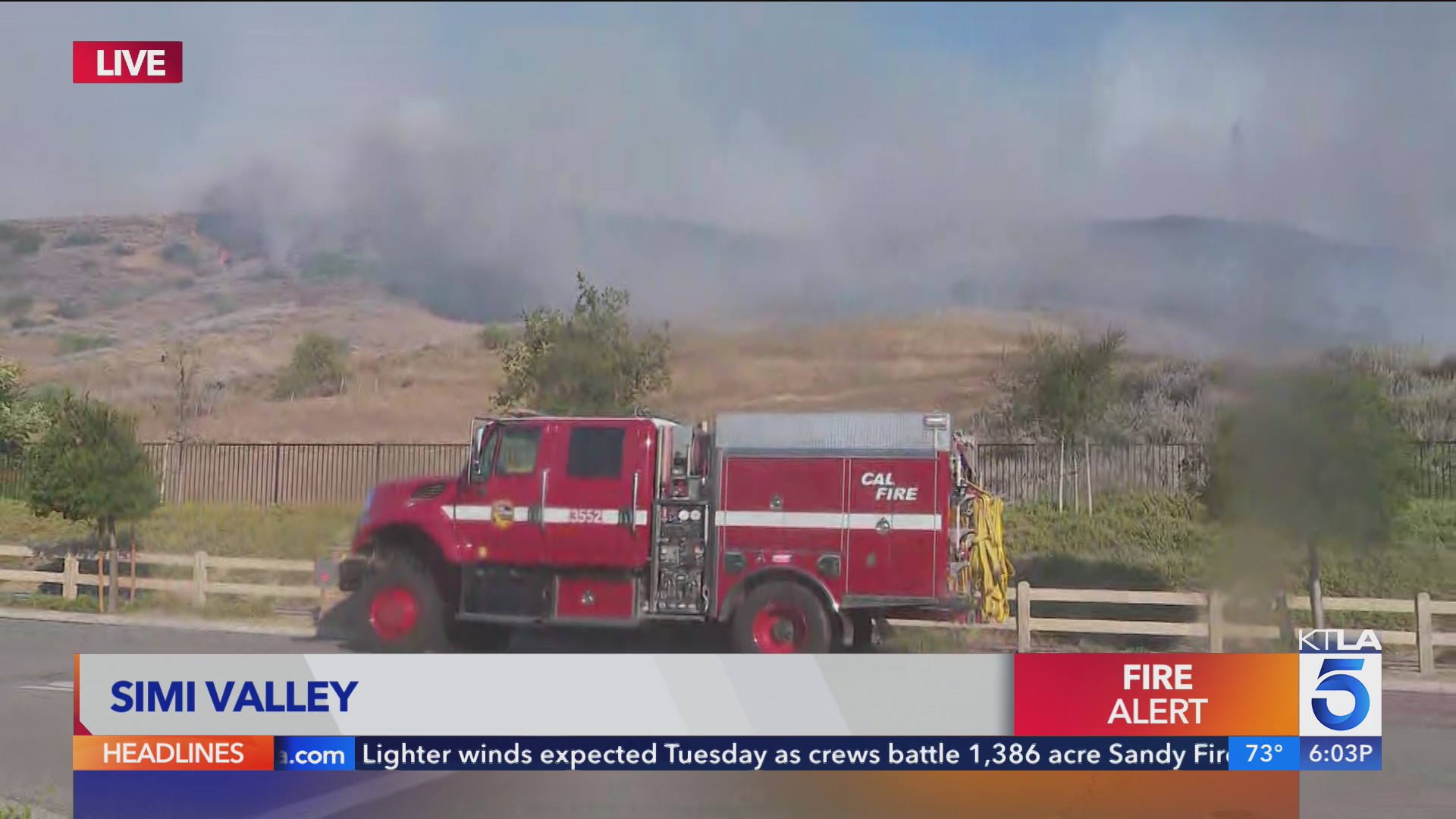 Sandy Fire burns nearly 1,700 acres in Simi Valley