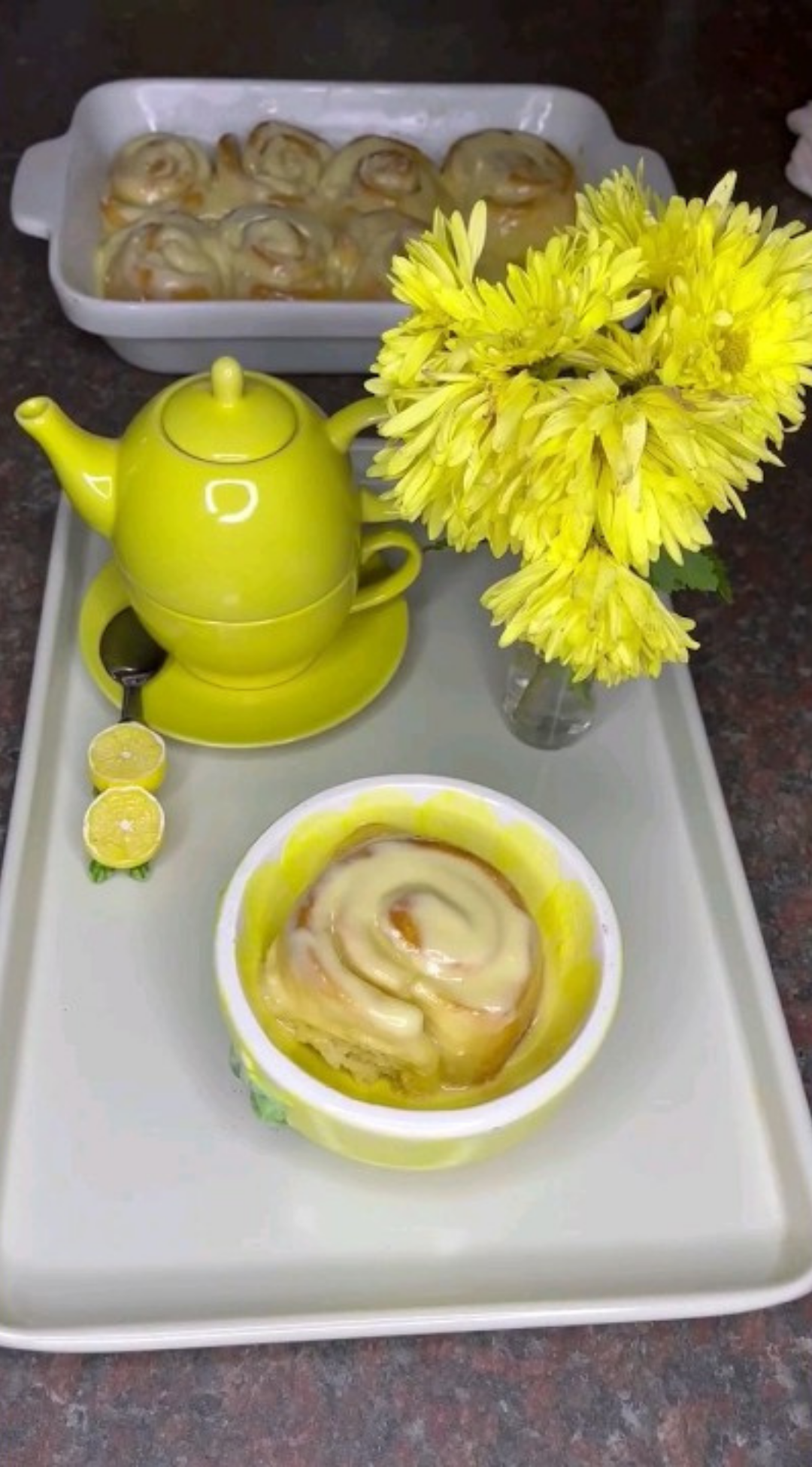 Soft lemon cream buns with a sweet swirled finish