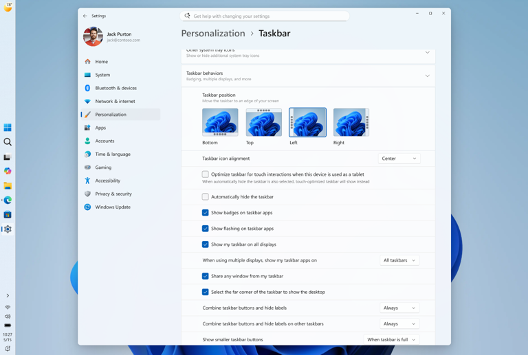 Windows 11 will finally let users move and resize the taskbar
