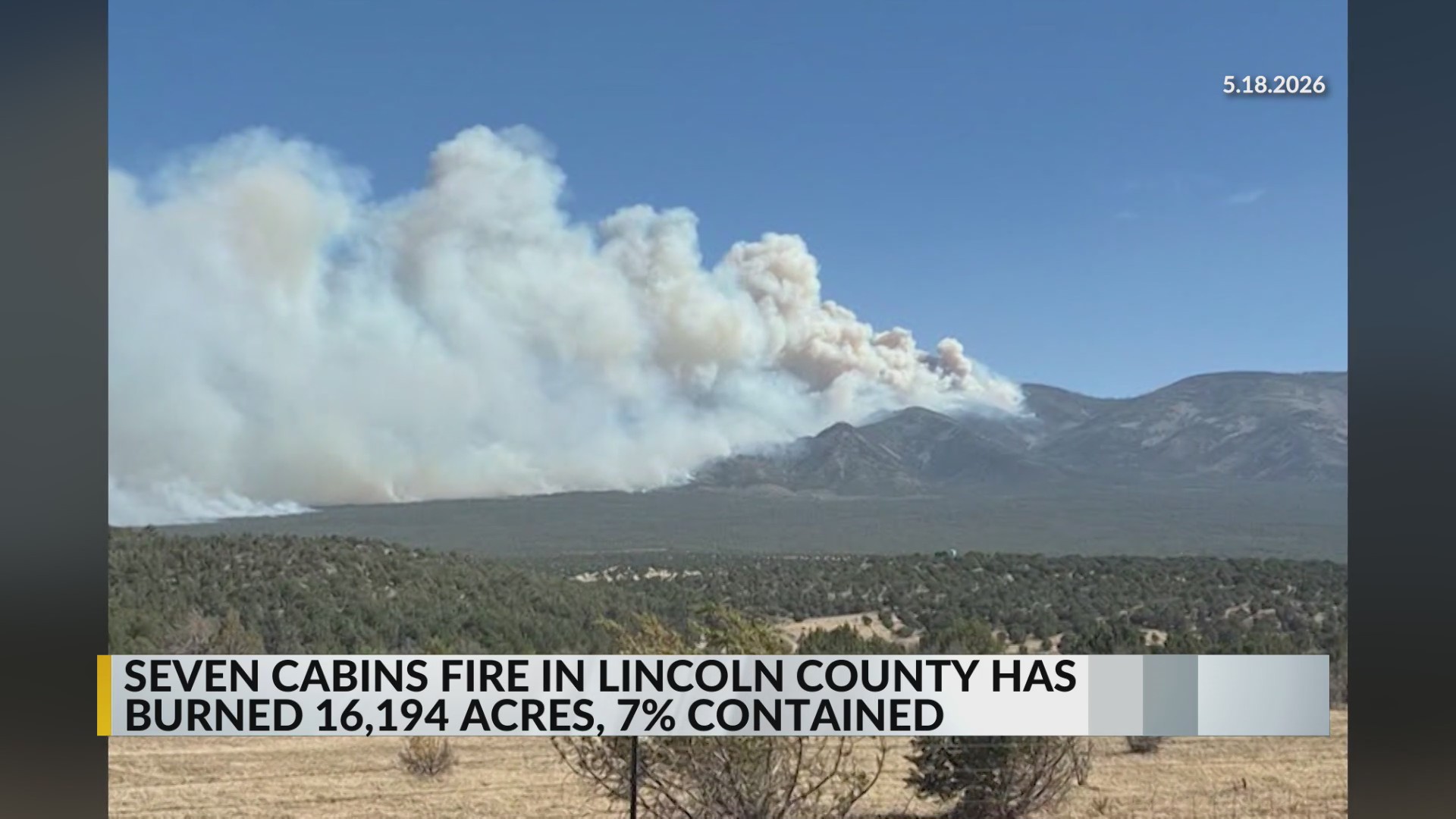 Seven Cabins Fire has burned more than 16,000 acres in Lincoln County