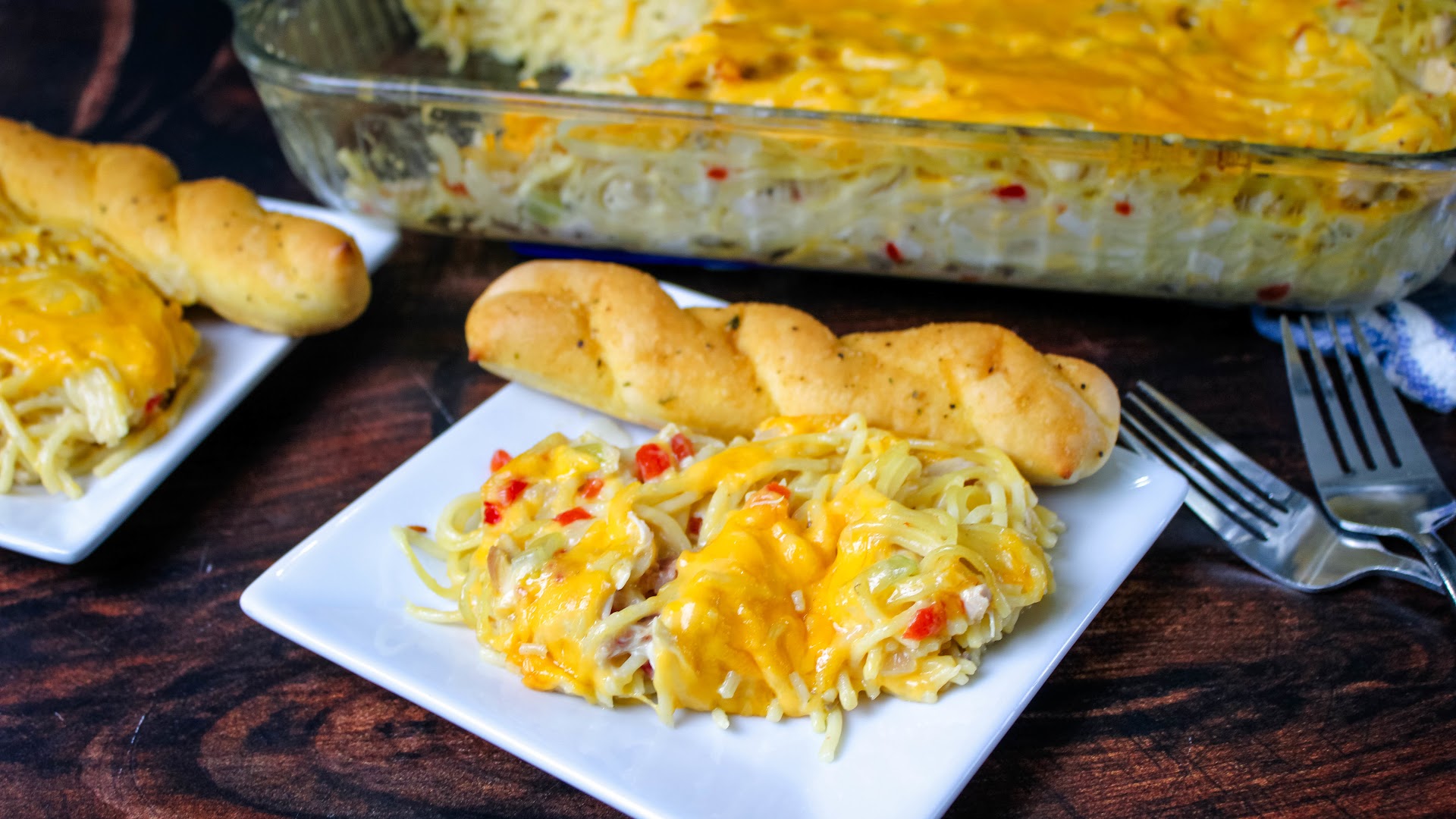 This chicken spaghetti could very well become your go-to casserole