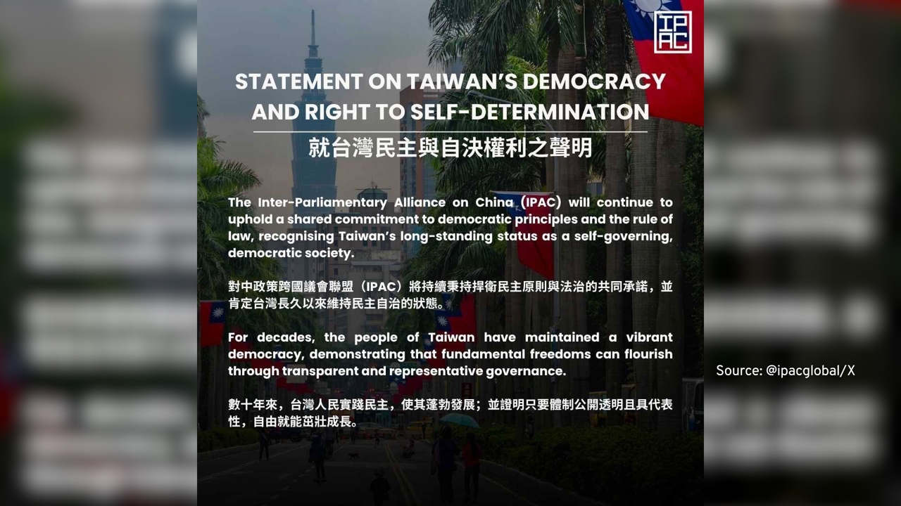 Global alliance backs Taiwan’s right to self-determination