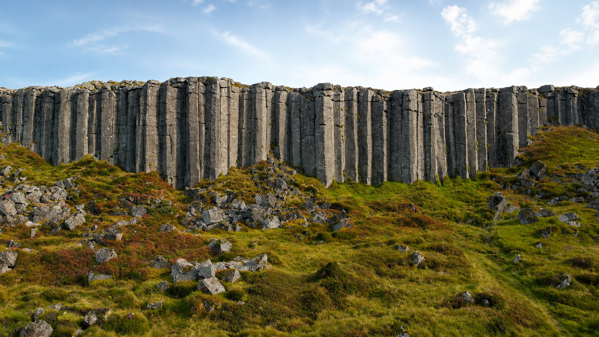 Queste colonne di roccia sembrano quasi artificiali