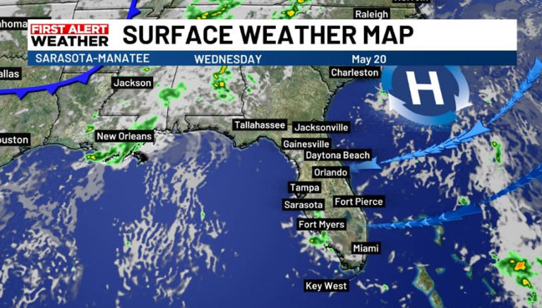 The Suncoast enjoys warm midweek weather with rain chances daily