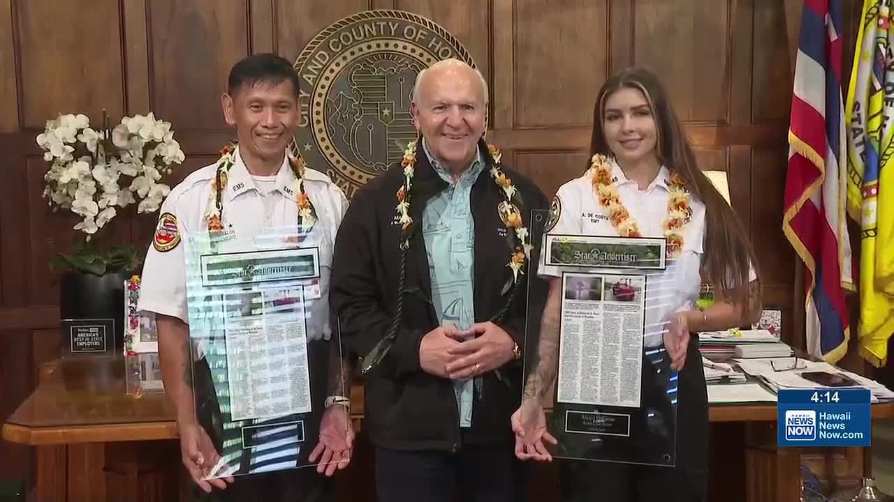 City recognizes paramedic, EMT for North Shore family flood rescue