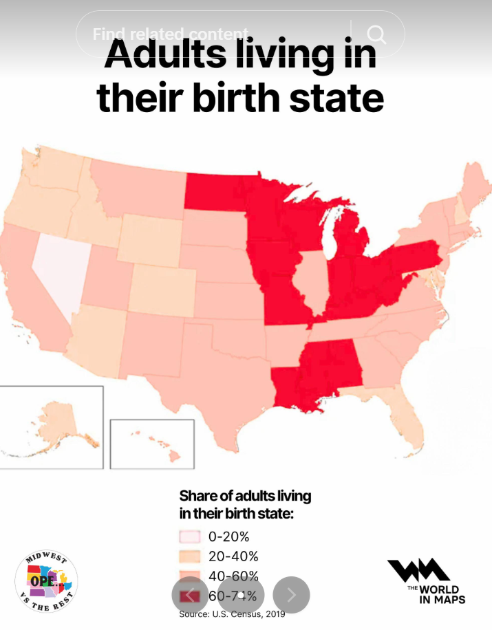 Map shows states people don’t leave—what it exposes shocks: ‘Inescapable’