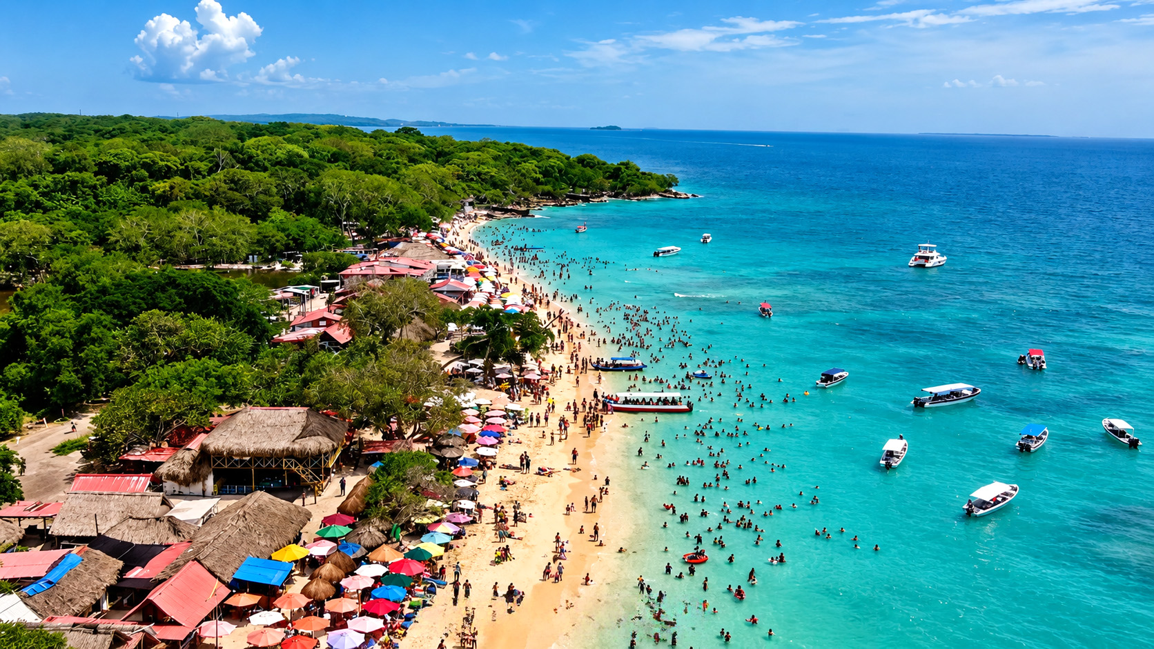 Isla Barú’s crystal clear waters along Colombia’s Caribbean coast