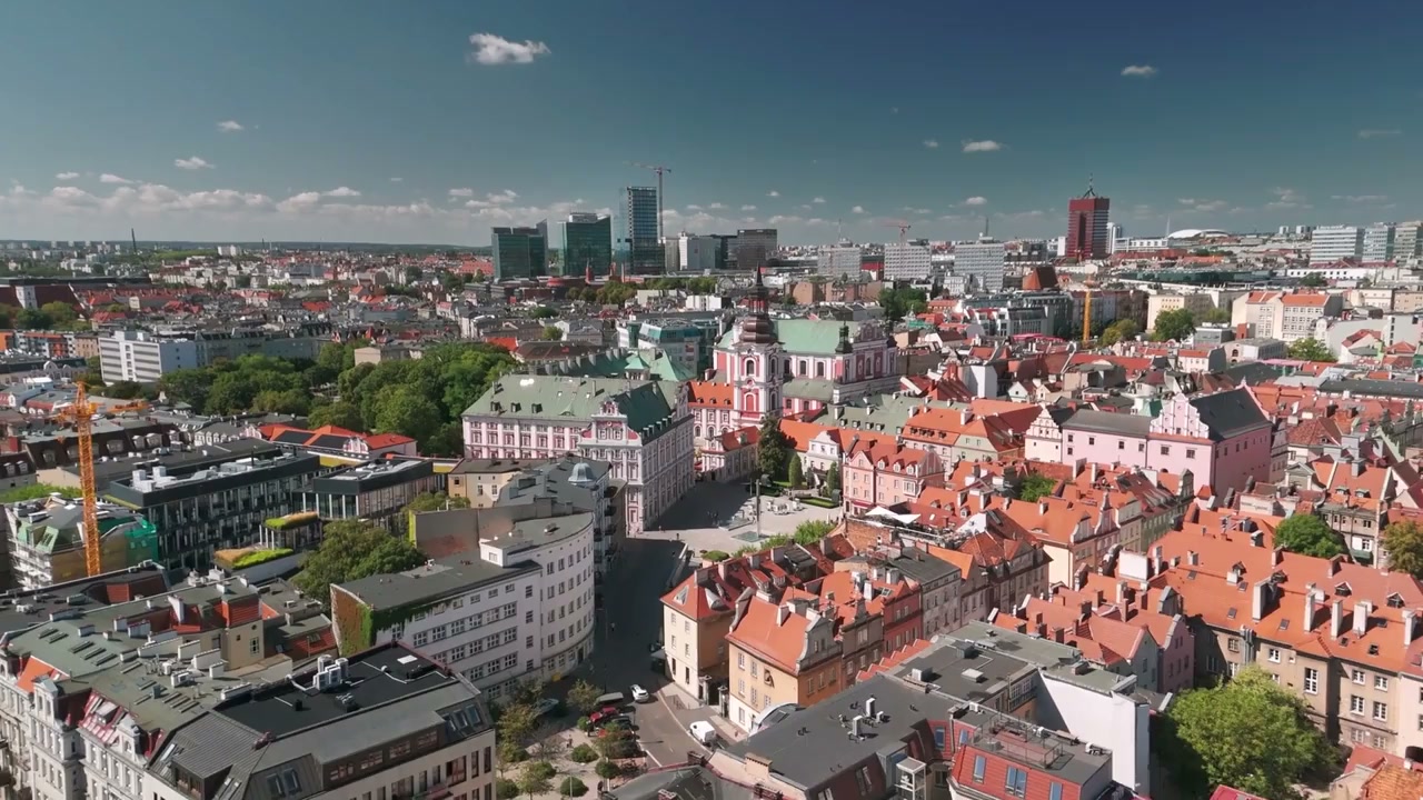 Poznań, Poland: Drone views of Old Market Square