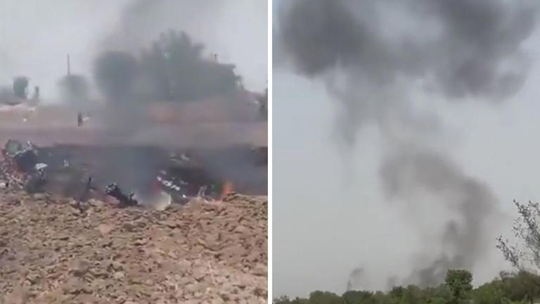 Pakistan Air Force jet crashes near Kamra Airbase, pilots eject safely ...