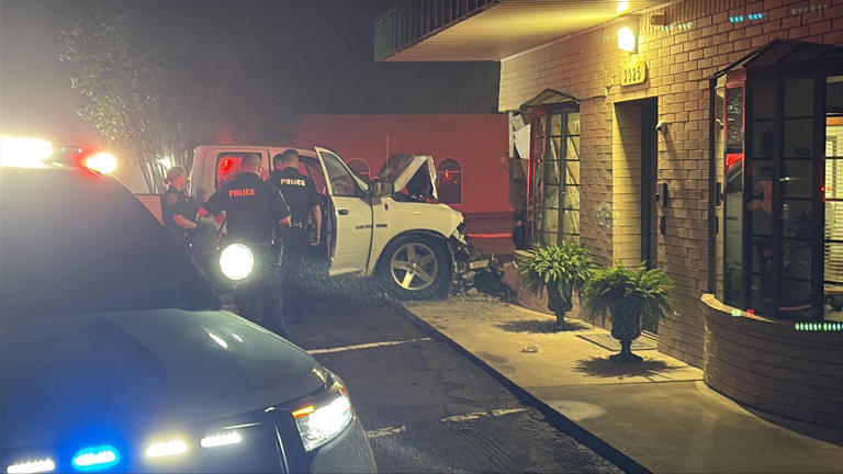 Man arrested for DWI after truck crashes into Grace Community High ...