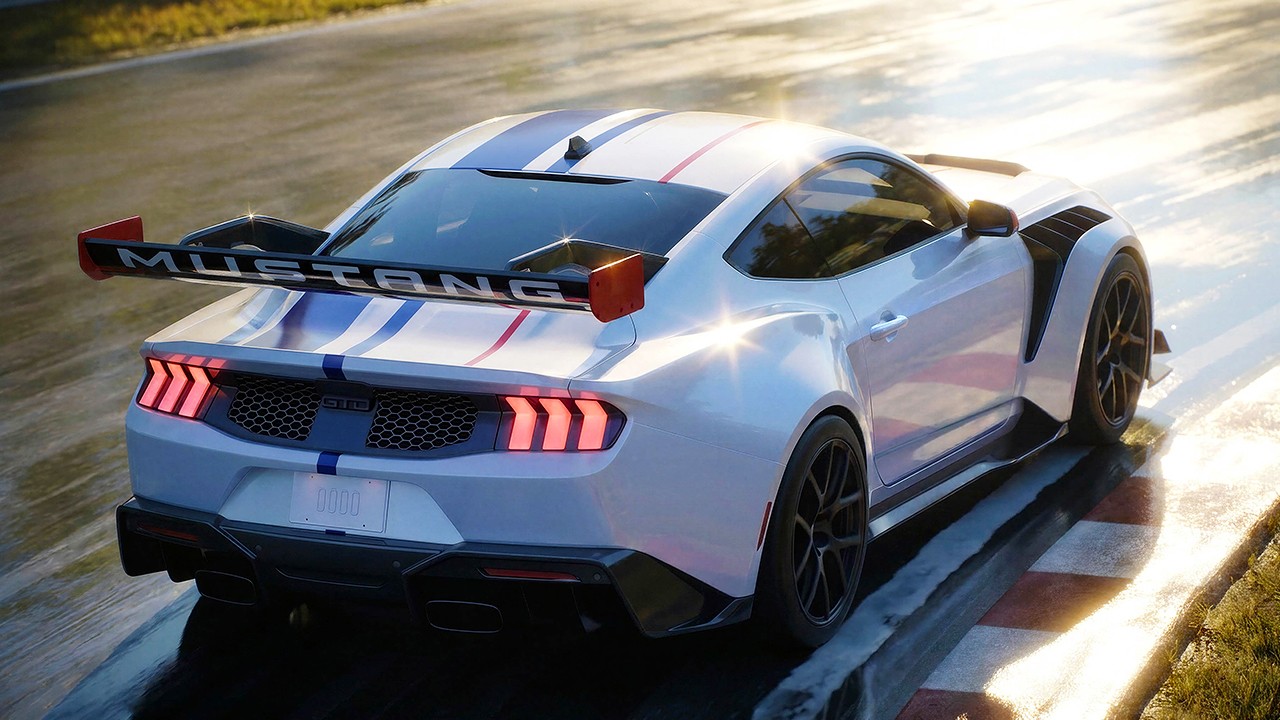 815 HP, 202 MPH, supercharged 5.2L V8, jet titanium parts: Mustang GTD ...
