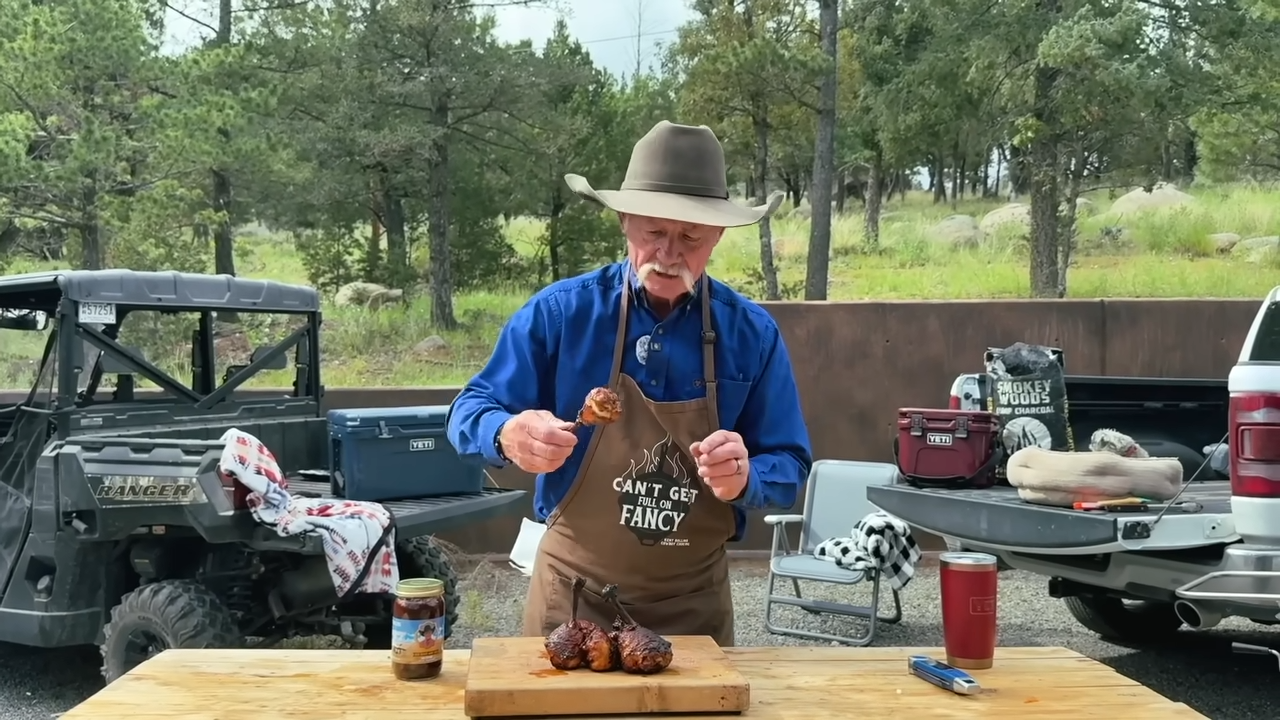 He turned chicken legs into lollipops - and smoked them like a cowboy