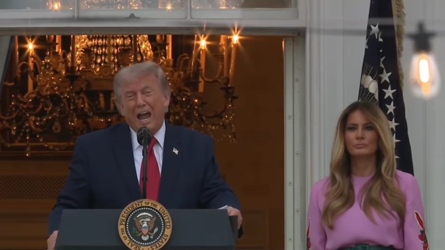 'Our country is so strong': Trump spouts make-believe as he turns blind ...
