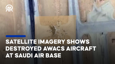 Satellite imagery shows destroyed AWACS aircraft at Saudi air base