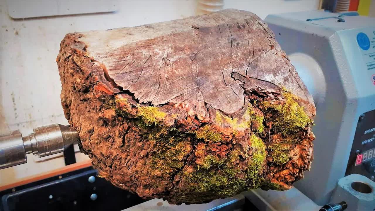 Watch how this mulberry burl turns into a hollow form full of character
