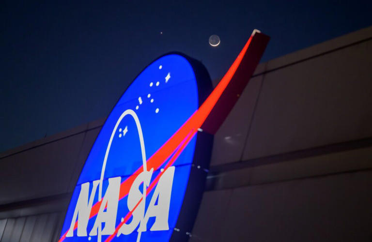 Venus and moon seen together in the sky in rare celestial event