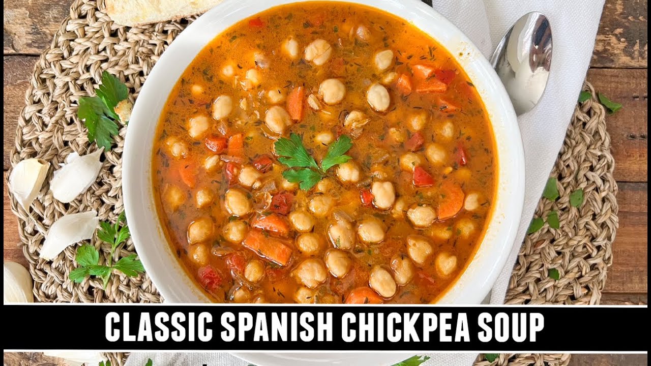 Classic Spanish chickpea soup made easy with a one-pot recipe