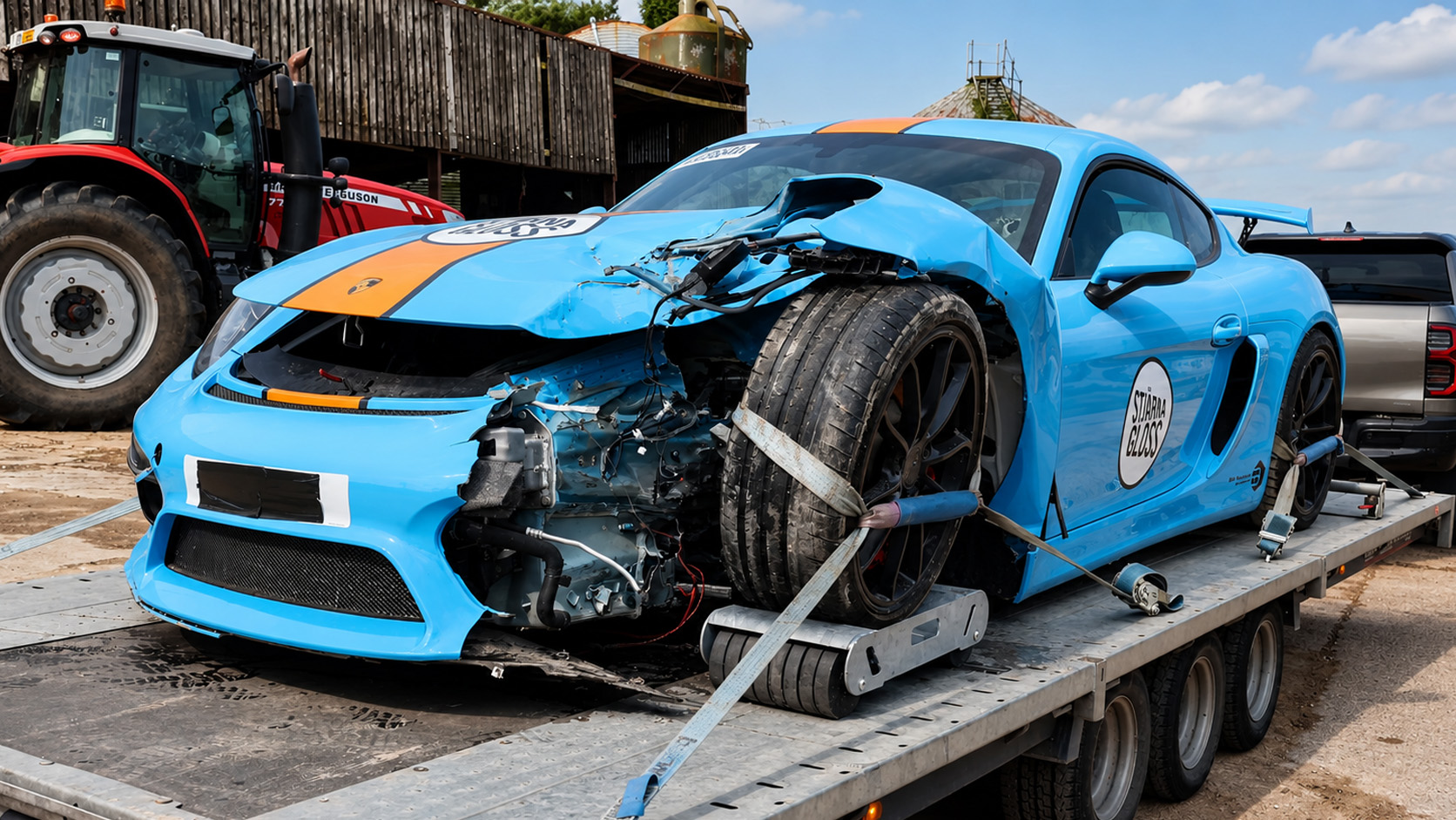 Can this crashed Porsche GT4 be saved?