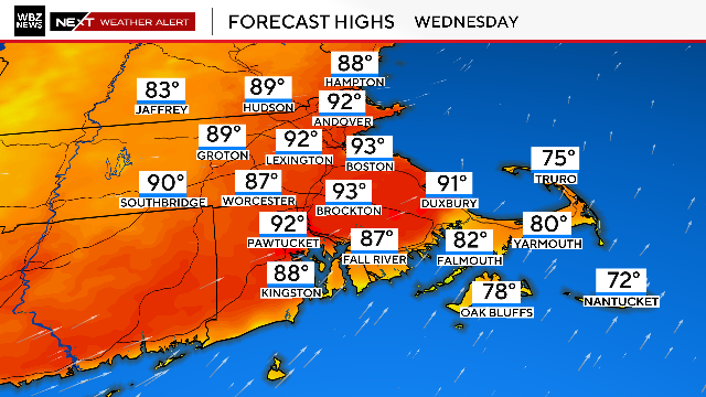 Record-setting heat in Boston weather forecast this week before chance ...