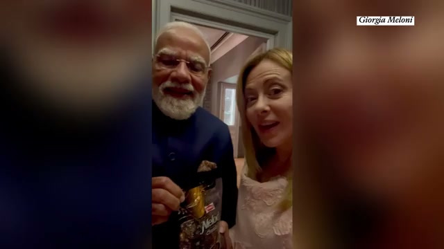 Modi and Meloni share viral 'Melody' moment with toffee gift