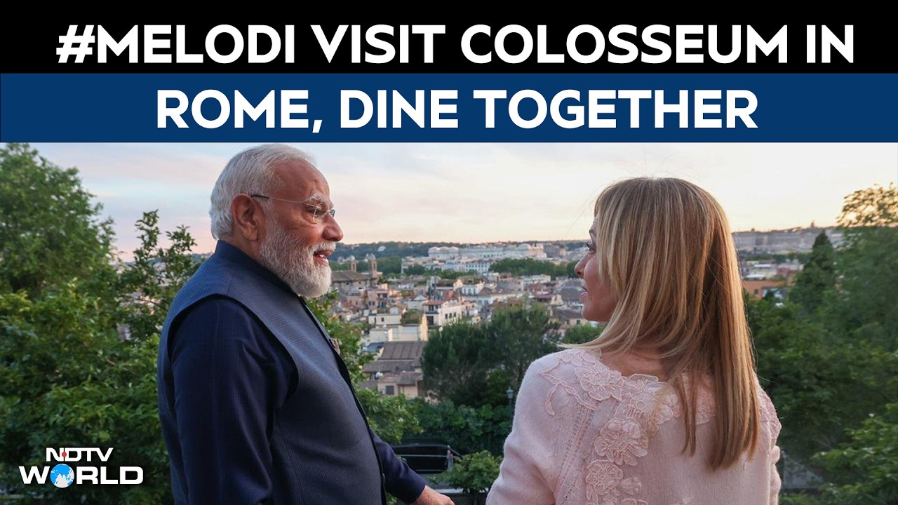 Modi and Meloni | PM Modi, PM Meloni visit iconic Colosseum in Rome ...