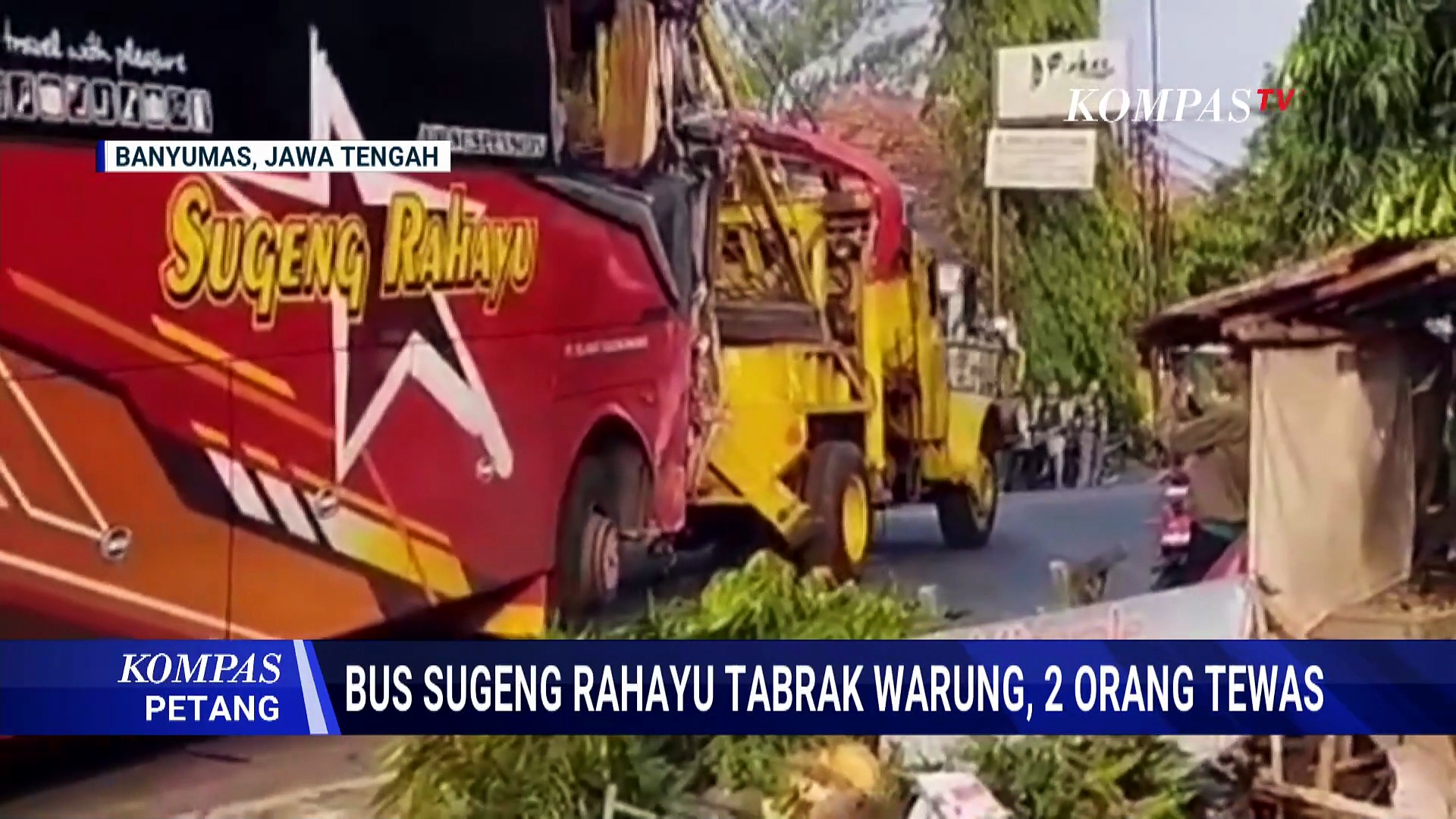 Bus Sugeng Rahayu tabrak warung di Banyumas, sopir dan pemilik warung ...