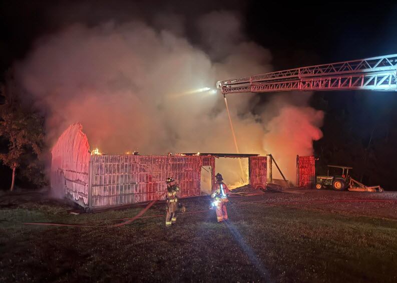 Massive barn fire under investigation