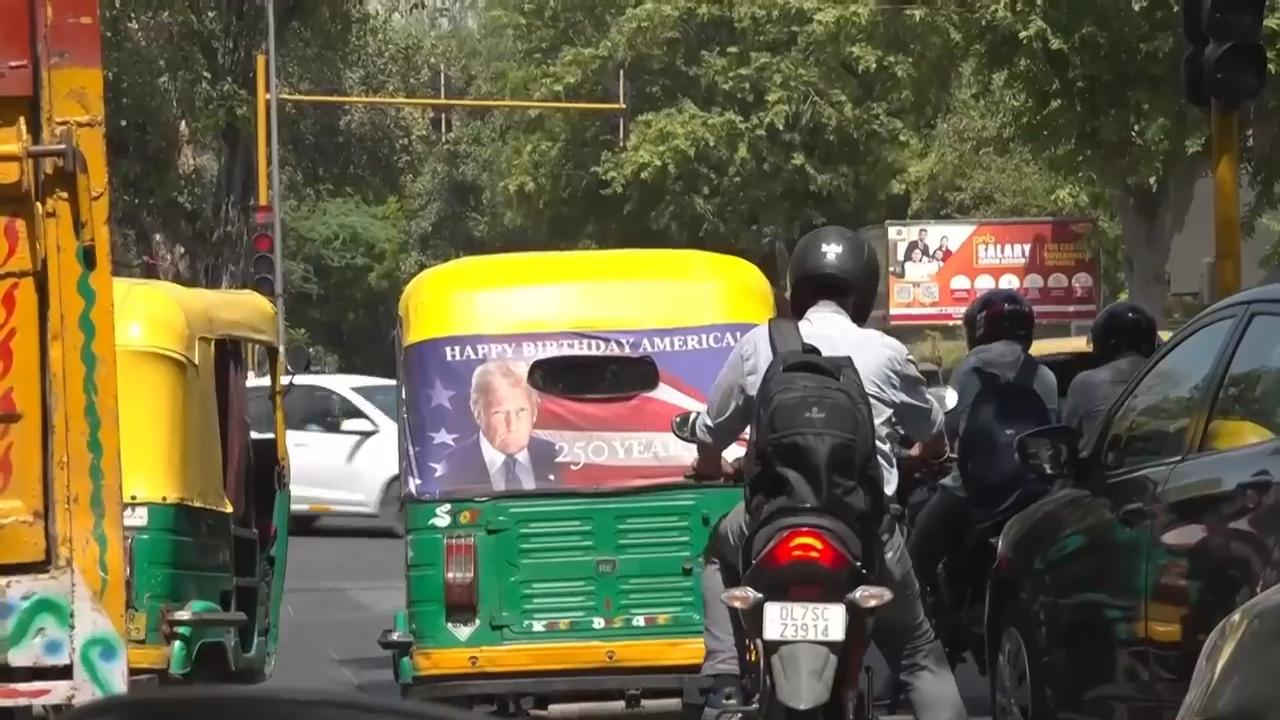 Trump’s portrait hits New Delhi traffic as US Embassy rolls out 'Happy ...