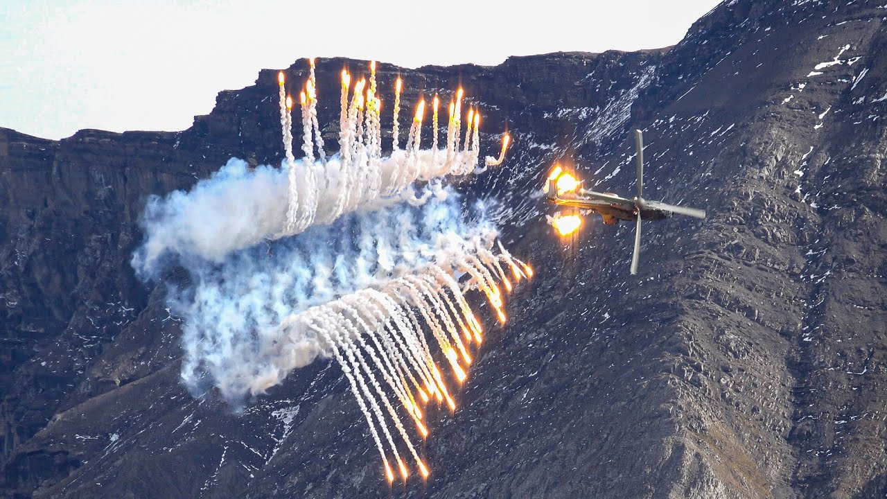 Watch this military helicopter fly low through the mountains