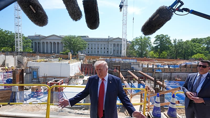 Trump shows off massive White House ballroom construction site