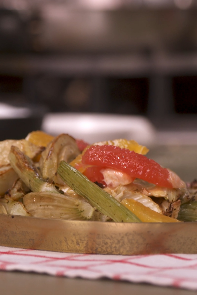 Roasted fennel salad with citrus Dijon dressing