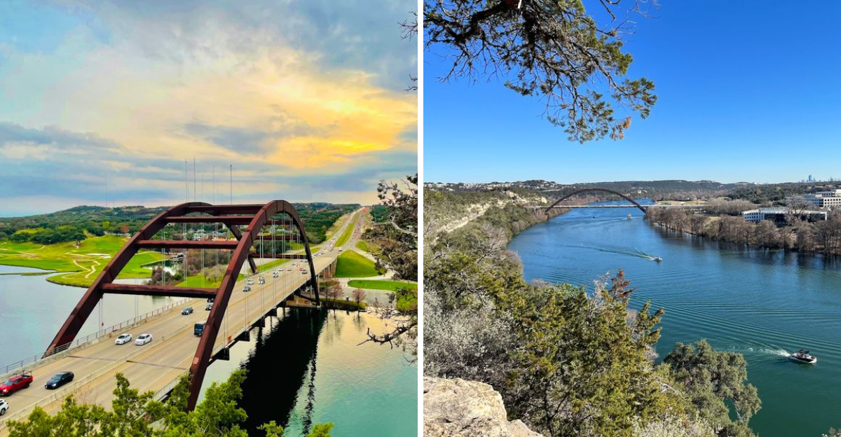 A Texas historic bridge with unique design and river views still stands ...