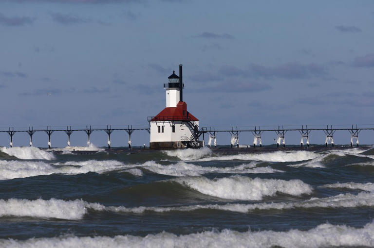 Michigan warns people not to touch water surface foam