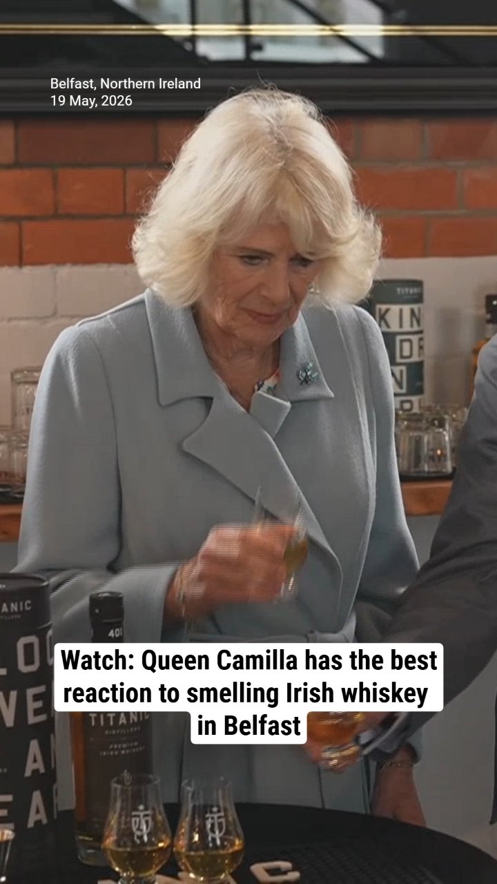 Watch: Queen Camilla has the best reaction to smelling Irish whiskey in ...