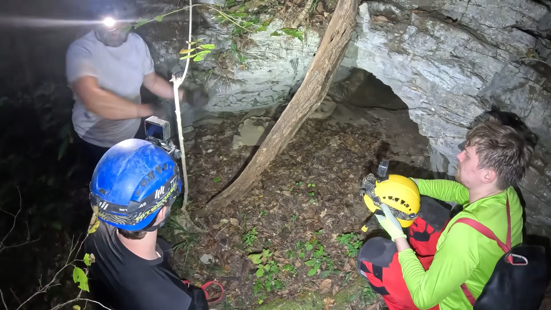Men dug open a cave by the river - then found bones wrapped in crystal