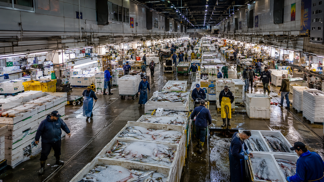 New York's Fulton Fish Market, the world's second largest seafood hub ...