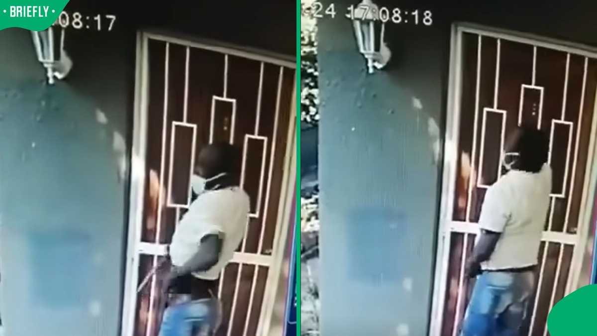 Gauteng man shares CCTV footage of armed thief foiled by barking dogs ...