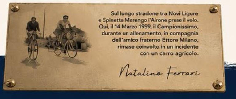 A Litta Parodi una targa per Fausto Coppi e il gregario Ettore Milano