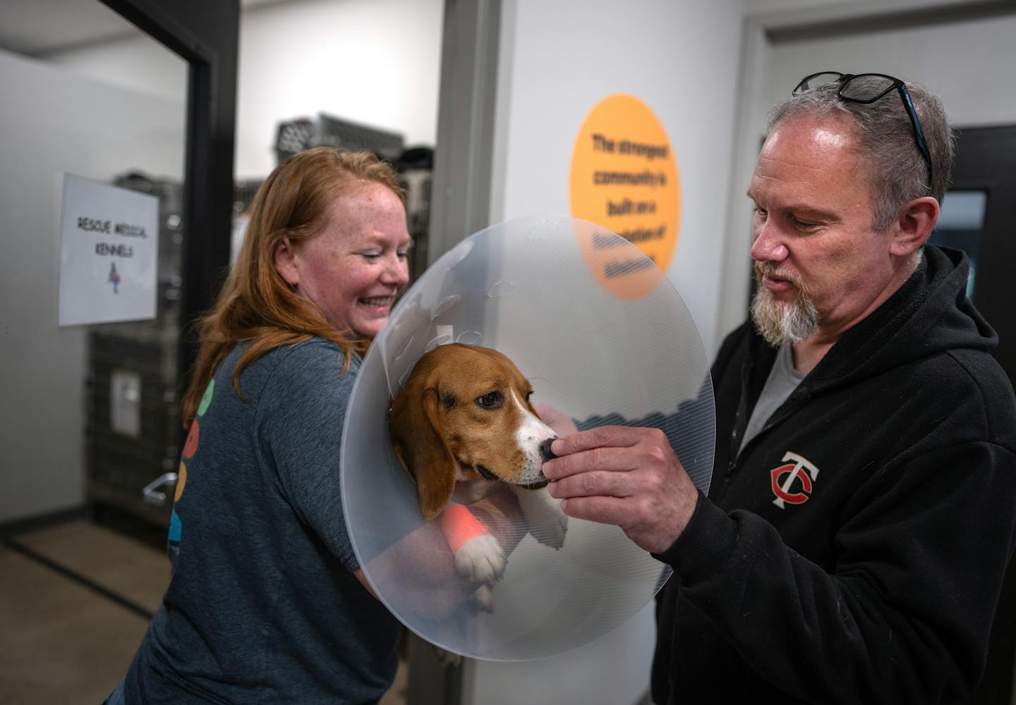 These caged beagles found their barks again. Now they just need homes.