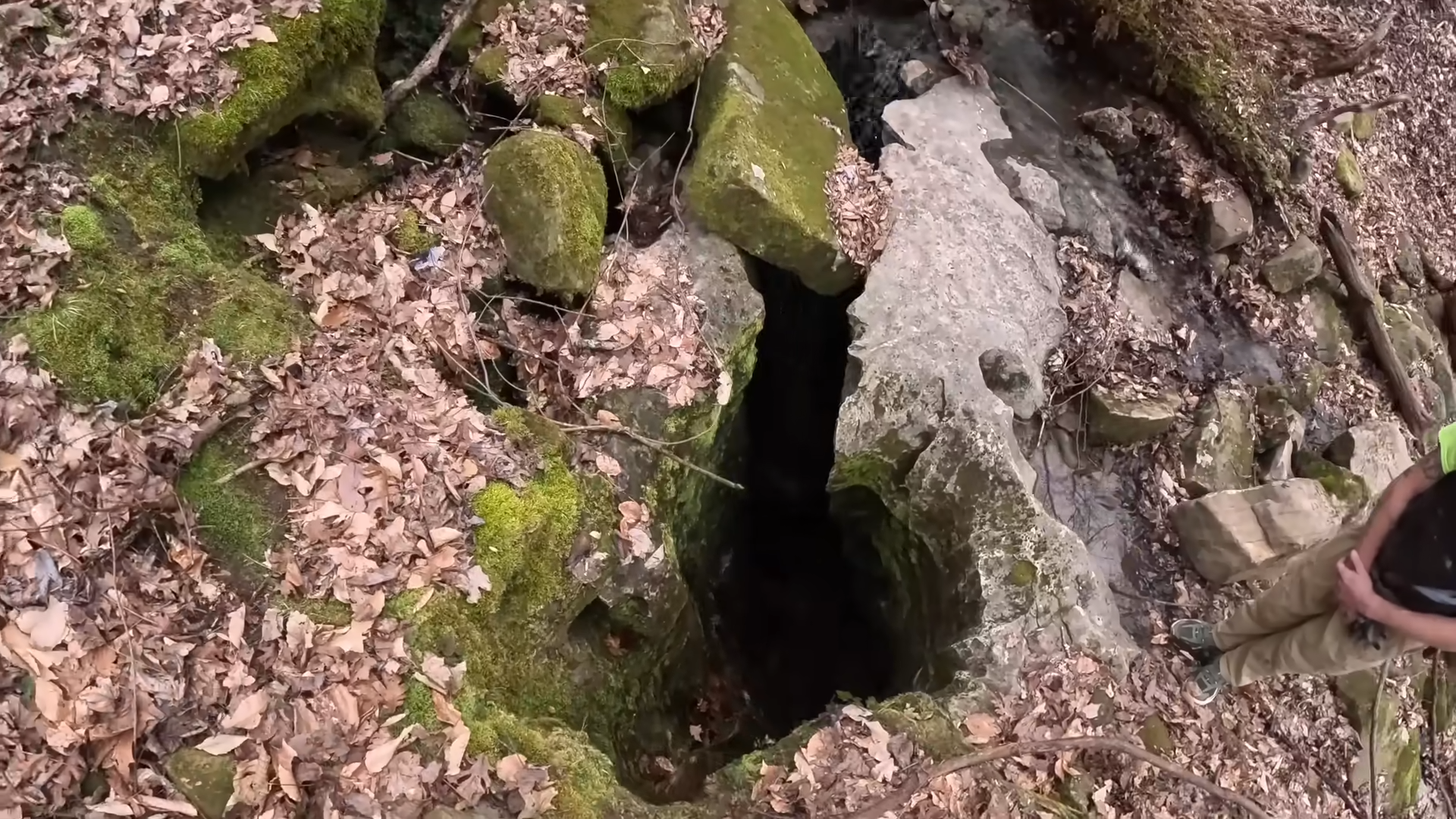 A crack in the earth opened - then it dropped into a hidden abyss