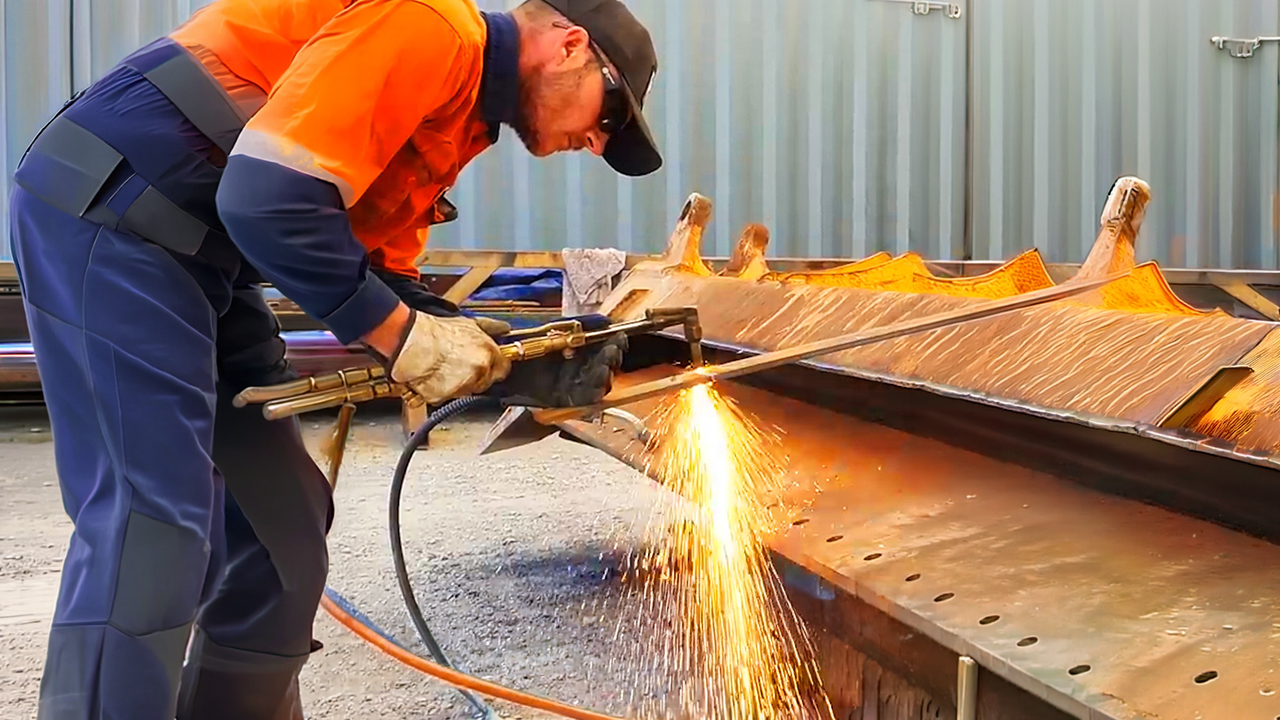 Repairing a D8 dozer component