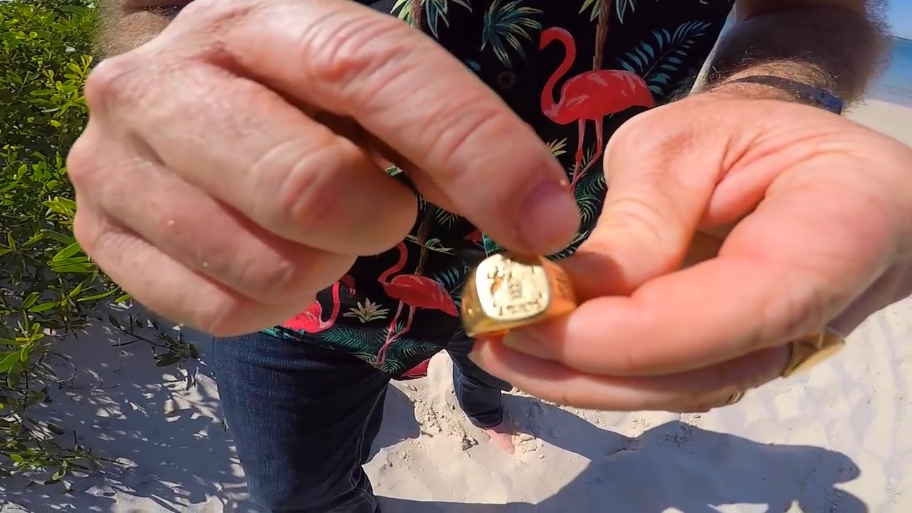 He thought it might be a coin - then a solid gold ring came out