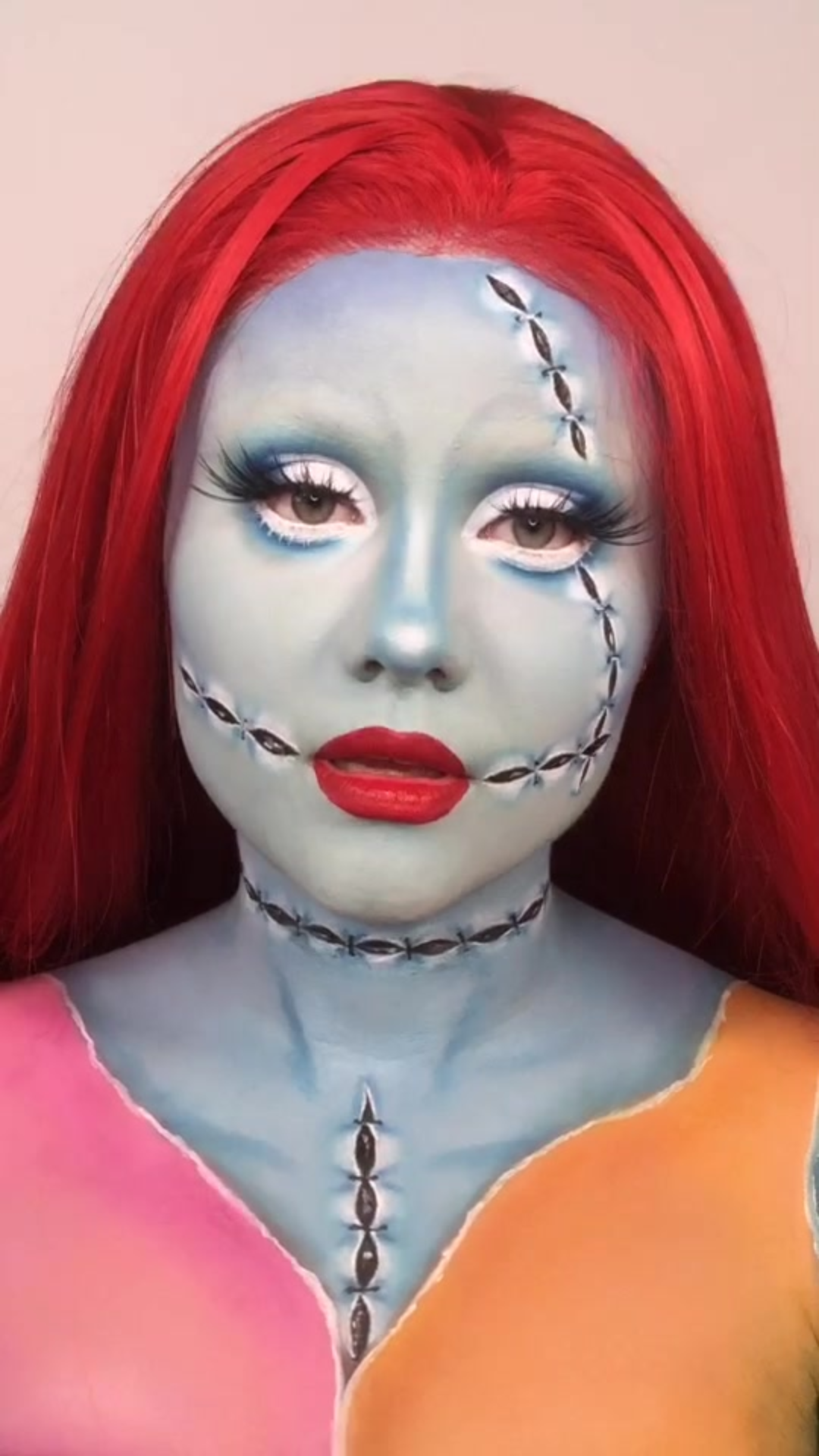 This Sally Stitches makeup tutorial feels straight out of a movie