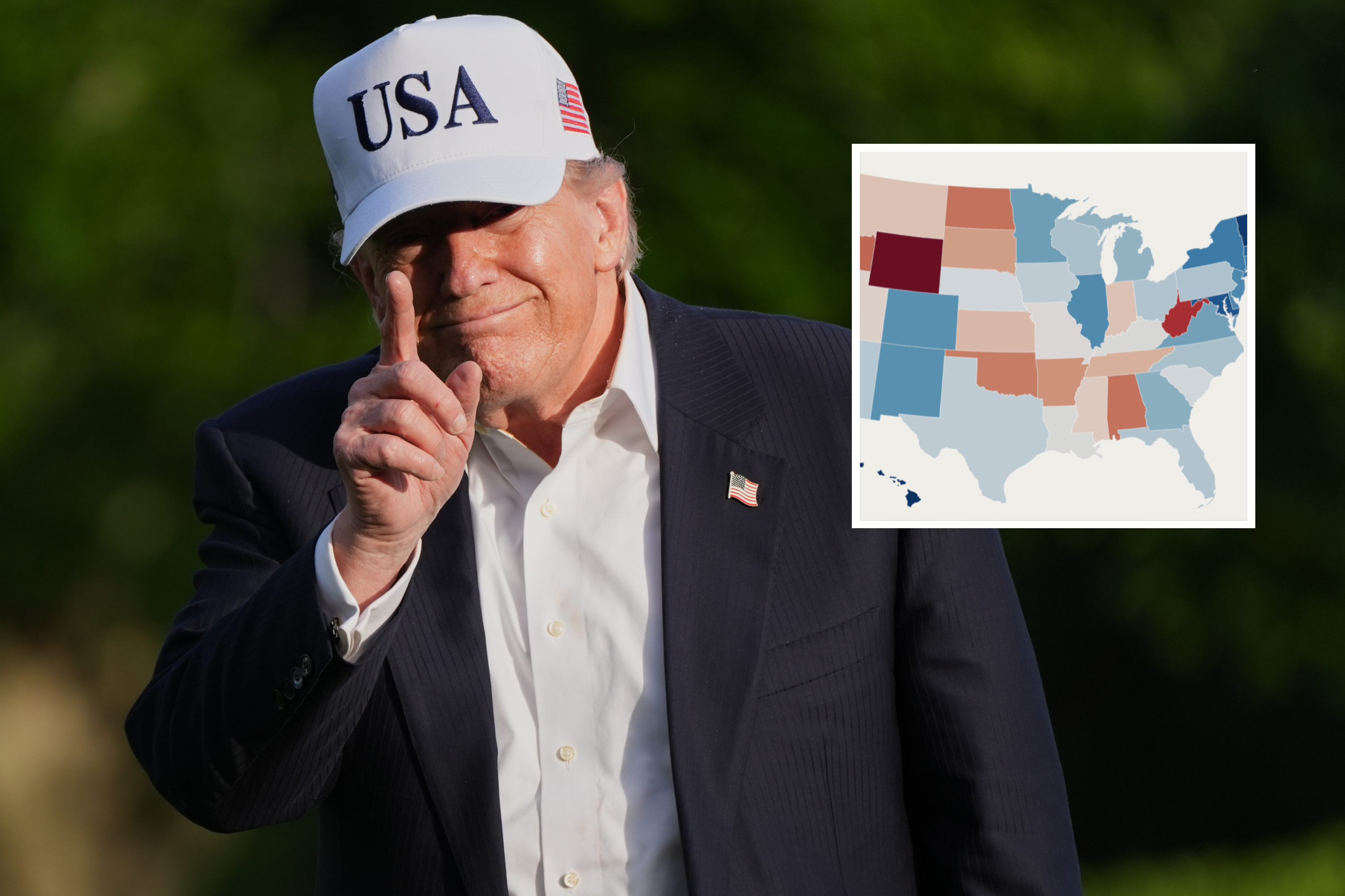 Map shows Trump’s approval rating in every state after 16 months